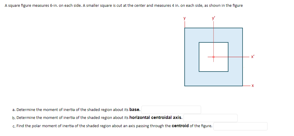Solved A square figure measures 6-in. on each side. A | Chegg.com