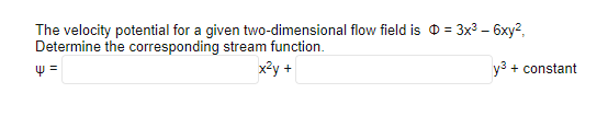 Solved The velocity potential for a given two-dimensional | Chegg.com