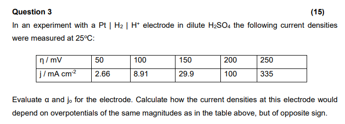 Solved In an experiment with a Pt∣H2∣H+electrode in dilute | Chegg.com