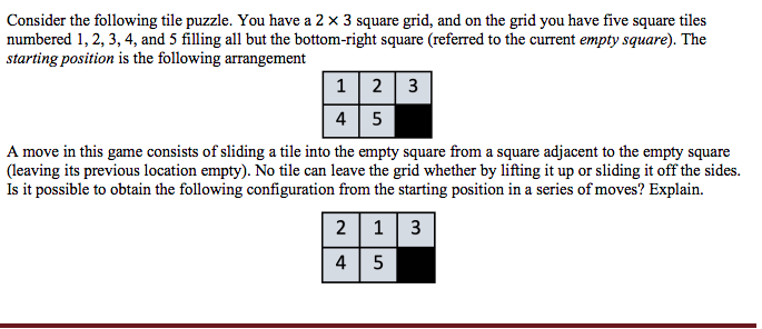 Solved Consider the following tile puzzle. You have a 2 × 3 | Chegg.com