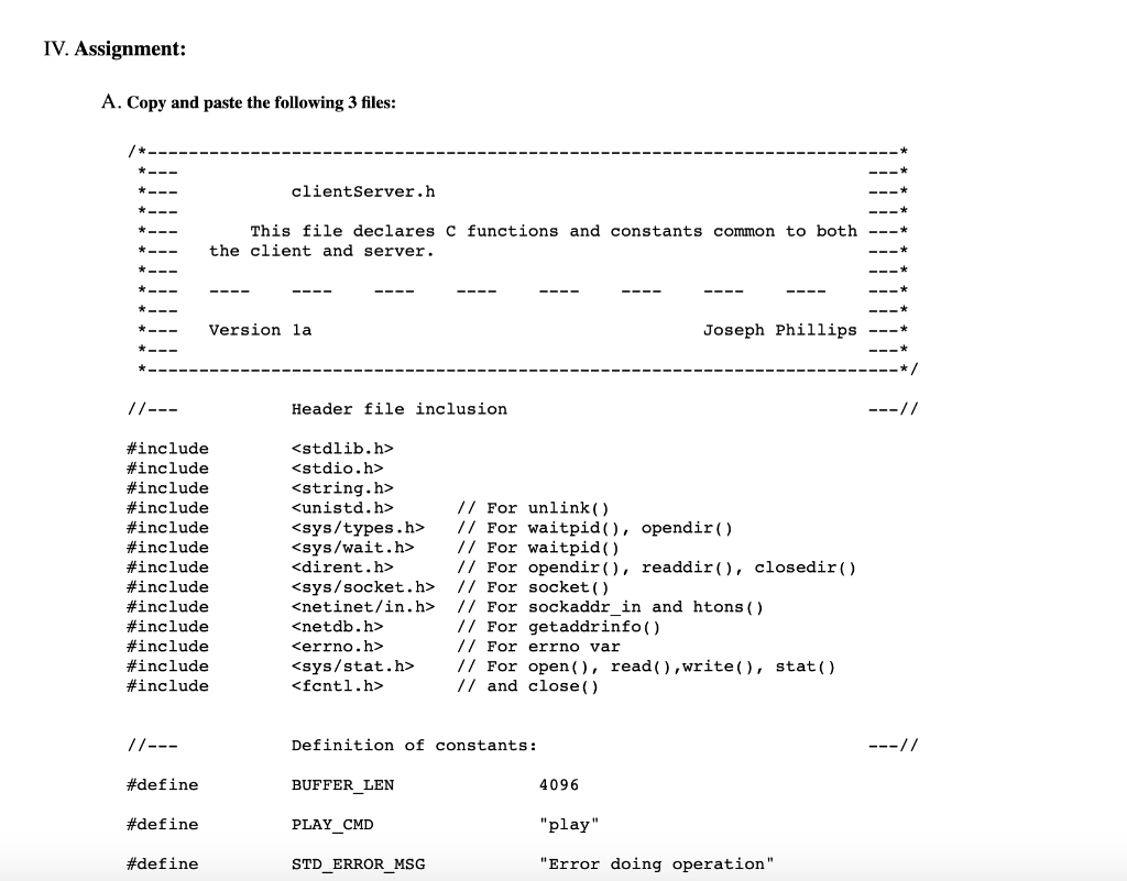 IV. Assignment: A. Copy and paste the following 3 | Chegg.com