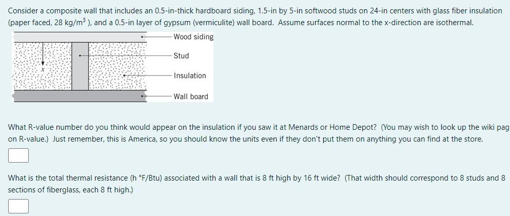 Solved Consider a composite wall that includes an | Chegg.com