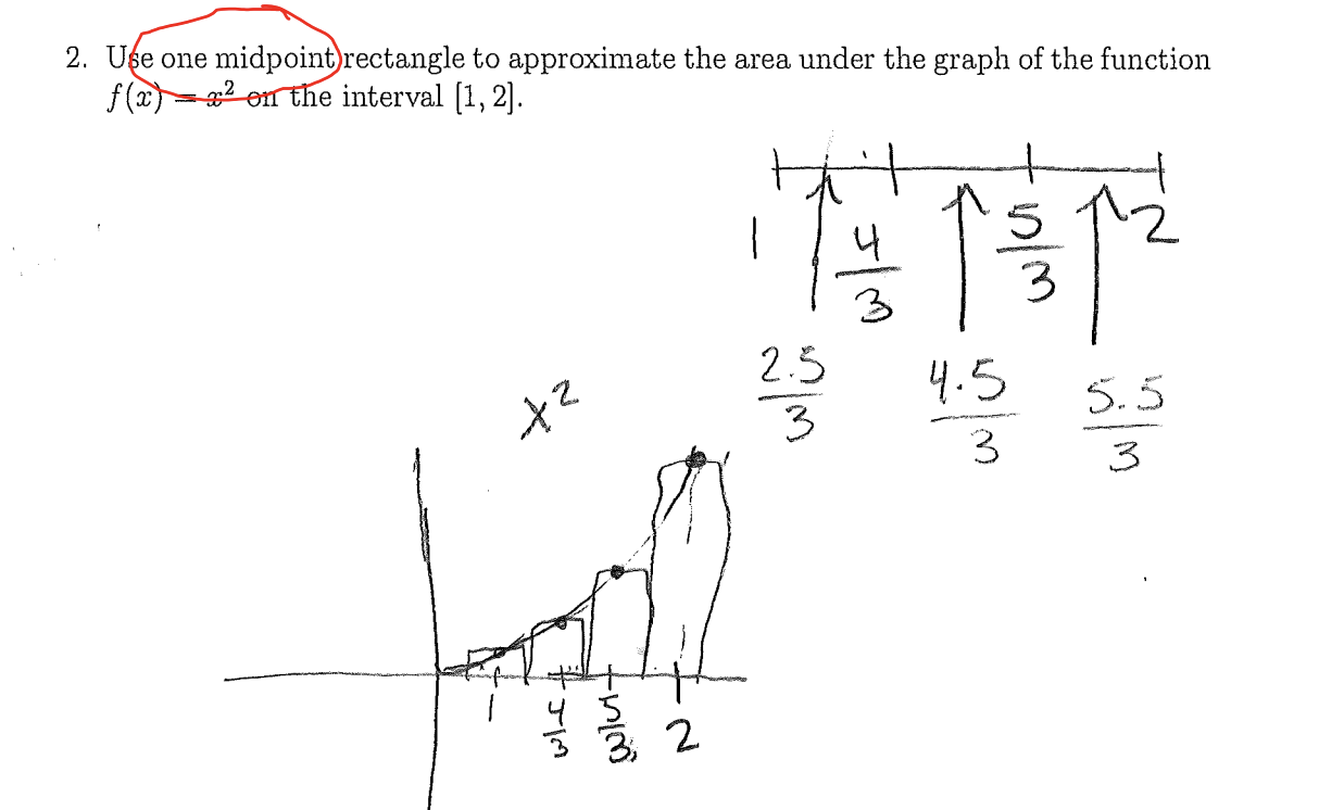 Solved Use one midpoint rectangle to approximate the area | Chegg.com