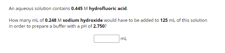 Solved An ﻿aqueous solution contains 0.445M ﻿hydrofluoric | Chegg.com