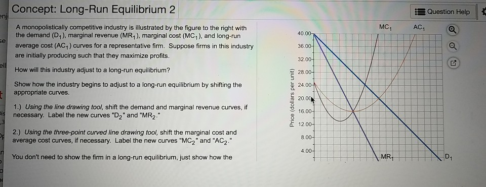 Solved Concept: Long-Run Equilibrium 2 Question Help MC1 A | Chegg.com
