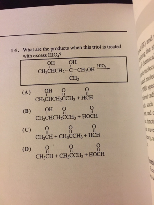 Solved What are the products when this triol is treated with | Chegg.com