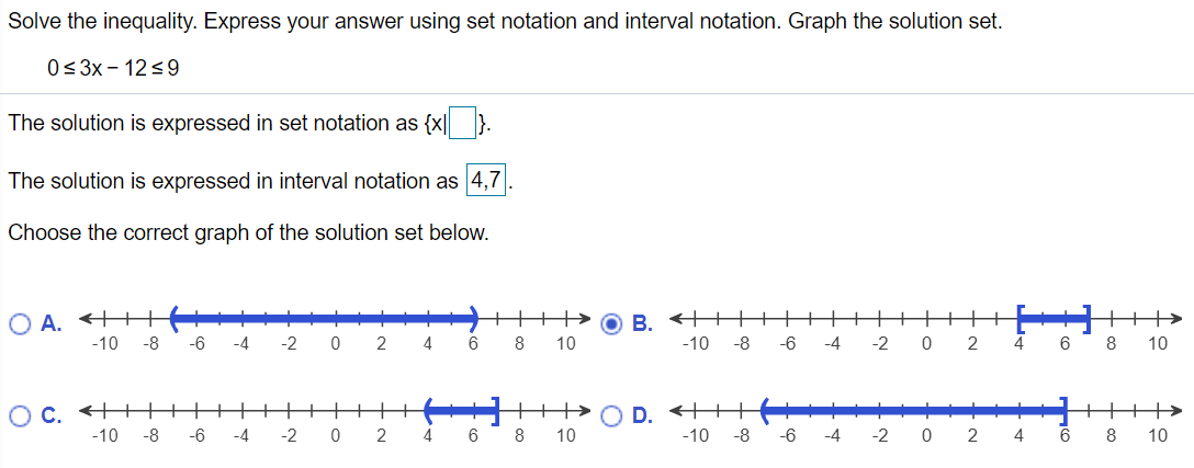 Solved Solve the inequality. Express your answer using set | Chegg.com