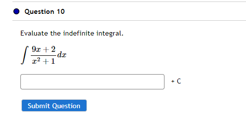 Solved Evaluate the indefinite integral. ∫x2+19x+2dx | Chegg.com