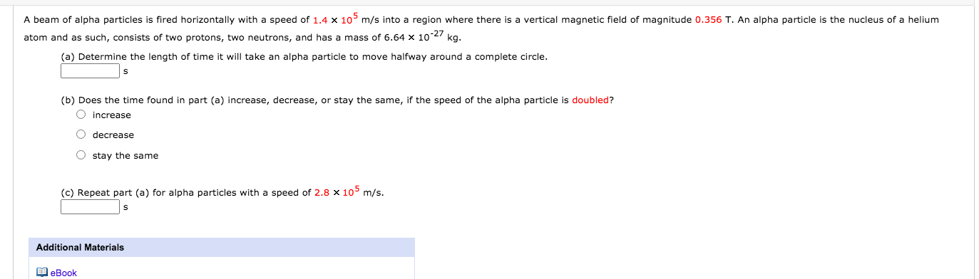 Solved A beam of alpha particles is fired horizontally with | Chegg.com