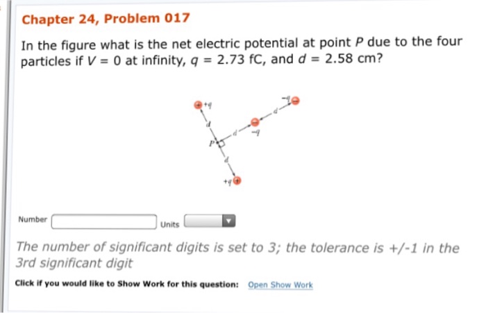 Solved In the figure what is the net electric potential at | Chegg.com
