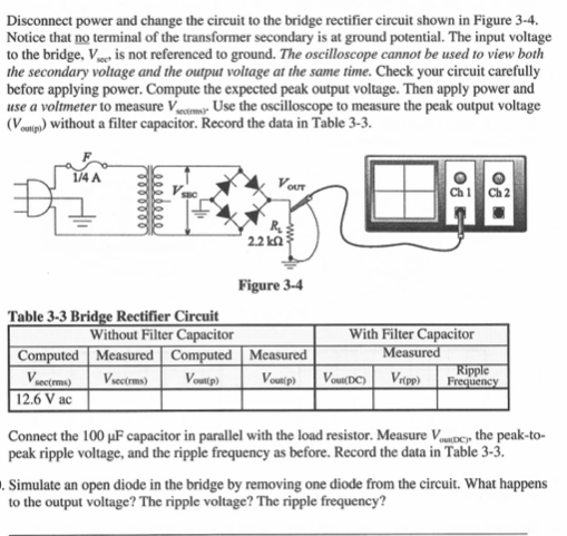 Solved Disconnect power and change the circuit to the bridge | Chegg.com