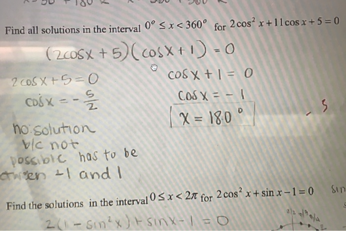 Solved Find all solutions in the interval 0 degree | Chegg.com