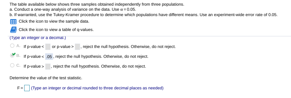 The table available below shows three samples | Chegg.com