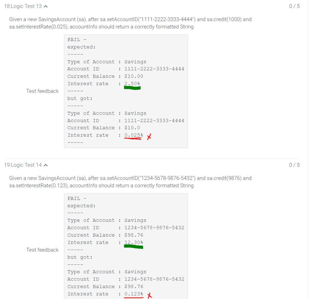 Solved My code in Java :SavingsAccount.java public class | Chegg.com