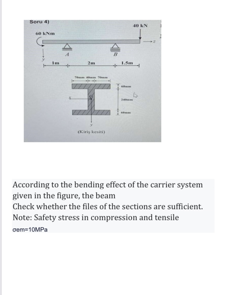 Solved According to the bending effect of the carrier system | Chegg.com