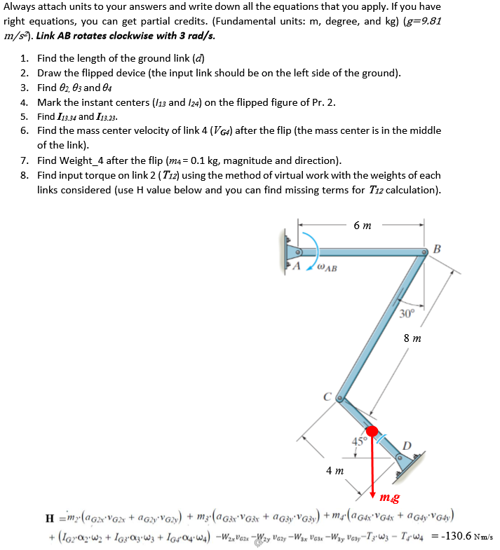 Always attach units to your answers and write down | Chegg.com