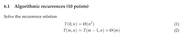 Solved 6.1 Algorithmic recurrences ( 10 points) Solve the | Chegg.com