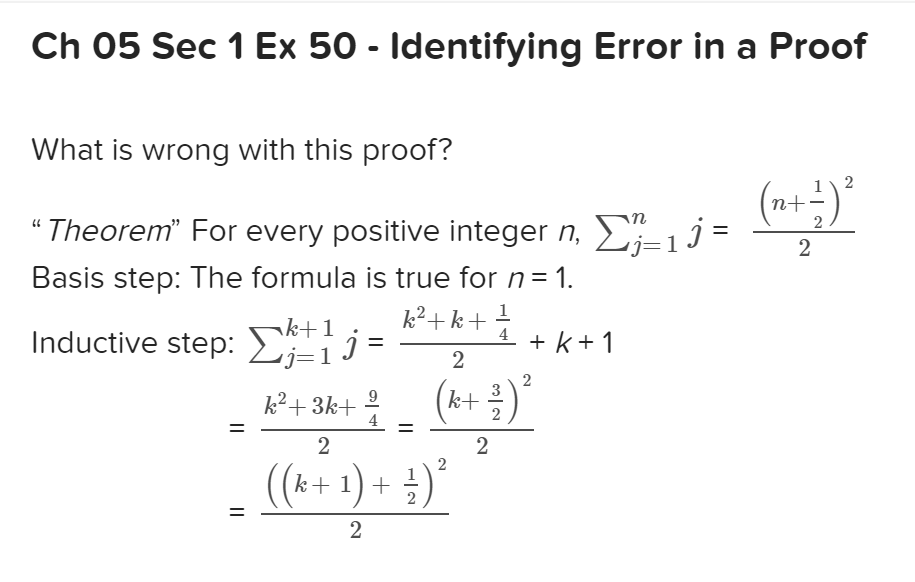 Solved Ch 05 Sec 1 Ex 50 - Identifying Error in a Proof What | Chegg.com