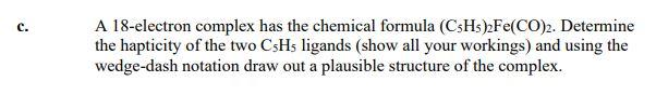 Solved c. A 18-electron complex has the chemical formula | Chegg.com
