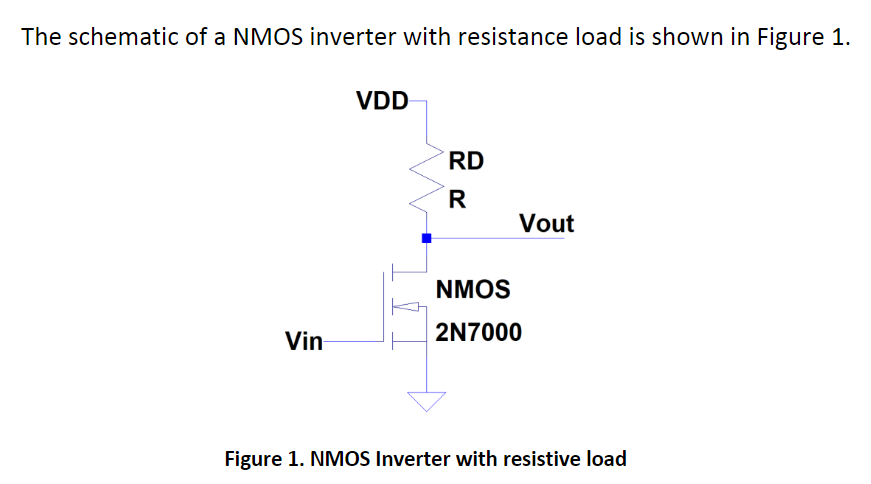 Solved The schematic of a NMOS inverter with resistance load | Chegg.com
