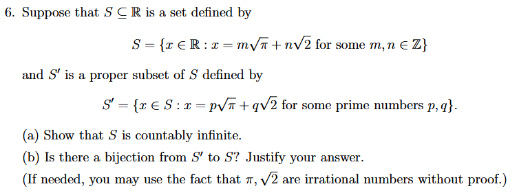 Solved Suppose that SsubeR is ﻿a set defined | Chegg.com