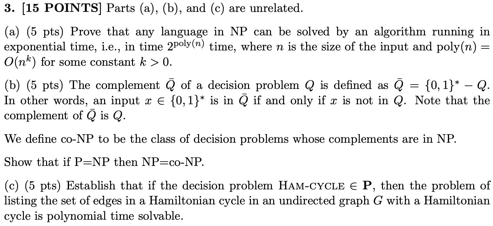 Solved 3. [15 POINTS ] Parts (a), (b), and (c) are | Chegg.com