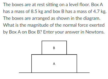 Solved The boxes are at rest sitting on a level floor. Box A | Chegg.com