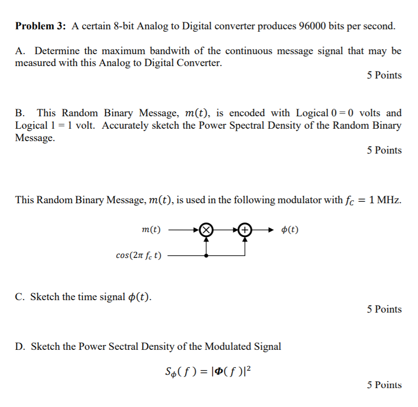 Solved Problem 3: A certain 8-bit Analog to Digital | Chegg.com