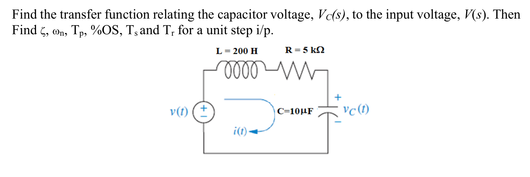 Solved Find the transfer function relating the capacitor | Chegg.com