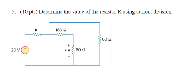 Solved 5. (10 pts) Determine the value of the resistor R | Chegg.com