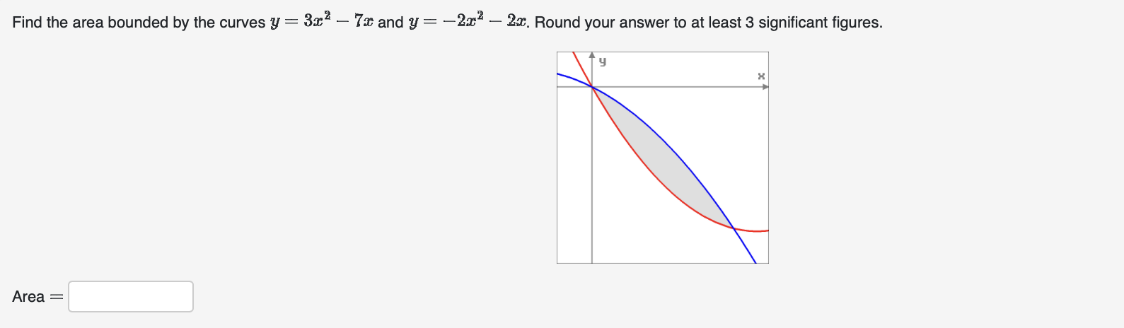 Solved y=3x2−7x and y=−2x2−2x | Chegg.com