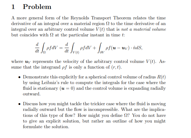 Solved 1 Problem A more general form of the Reynolds | Chegg.com