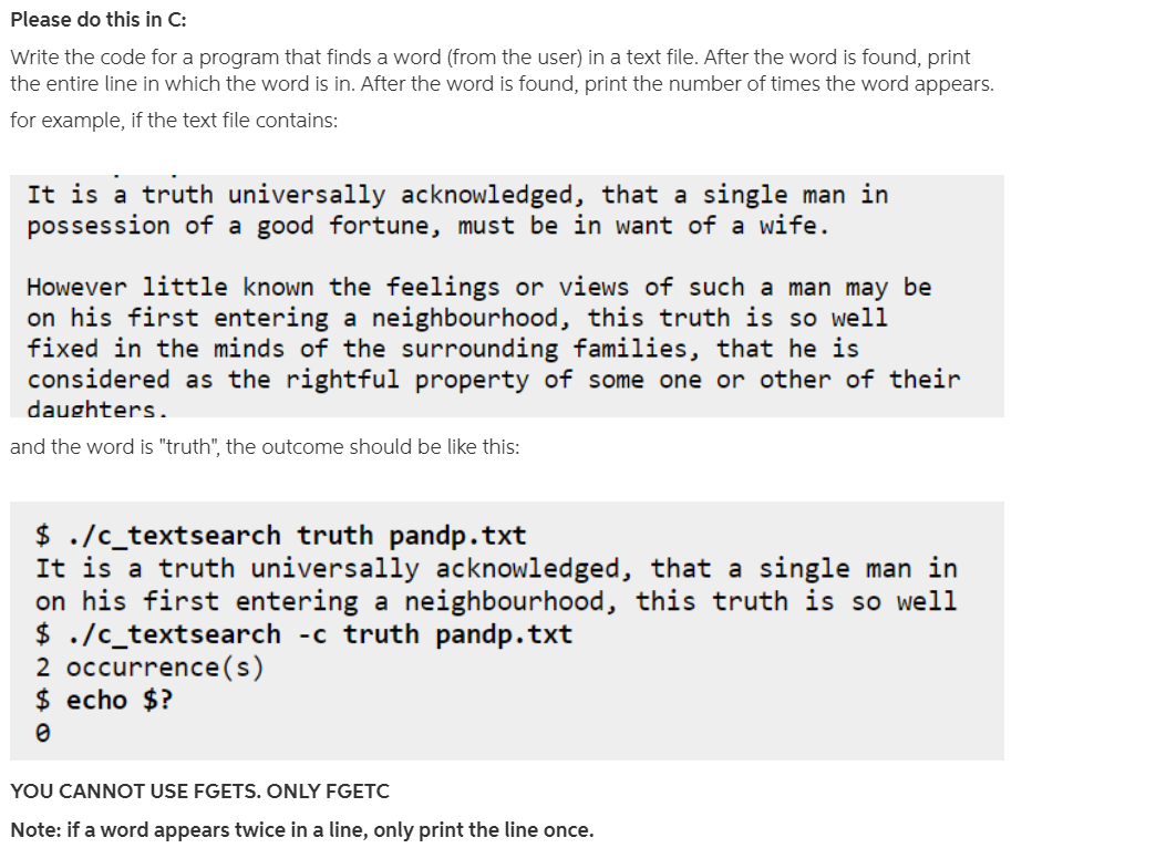 Solved YOU CANNOT USE STRLEN. also please write a function | Chegg.com
