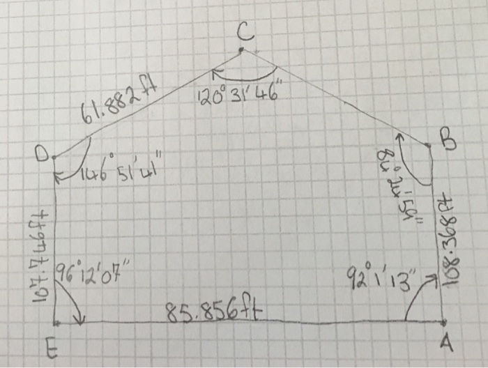 Solved Find the adjusted angles and bearing angles of the | Chegg.com