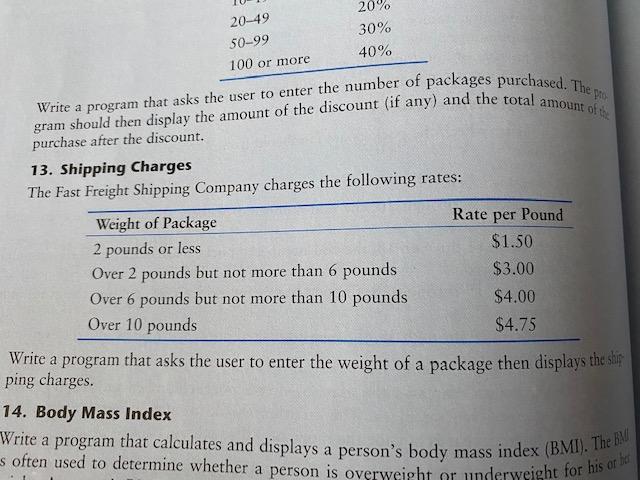 Solved Design and write a python program for exercise #13 | Chegg.com