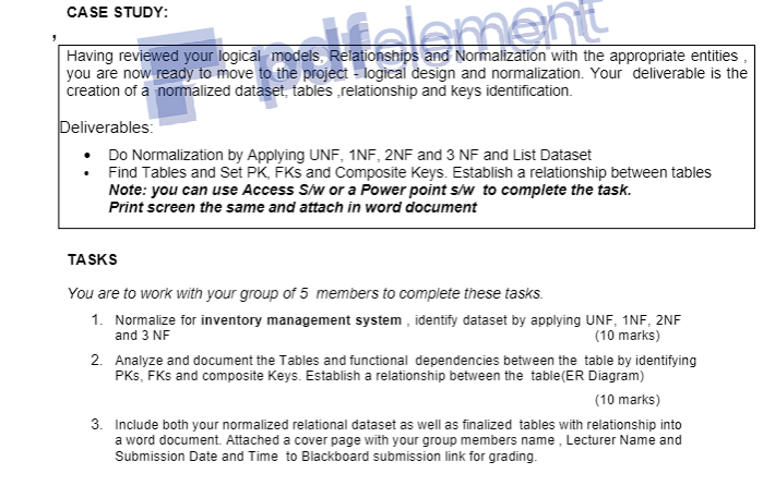 Solved Having reviewed your logical models, Relationships | Chegg.com