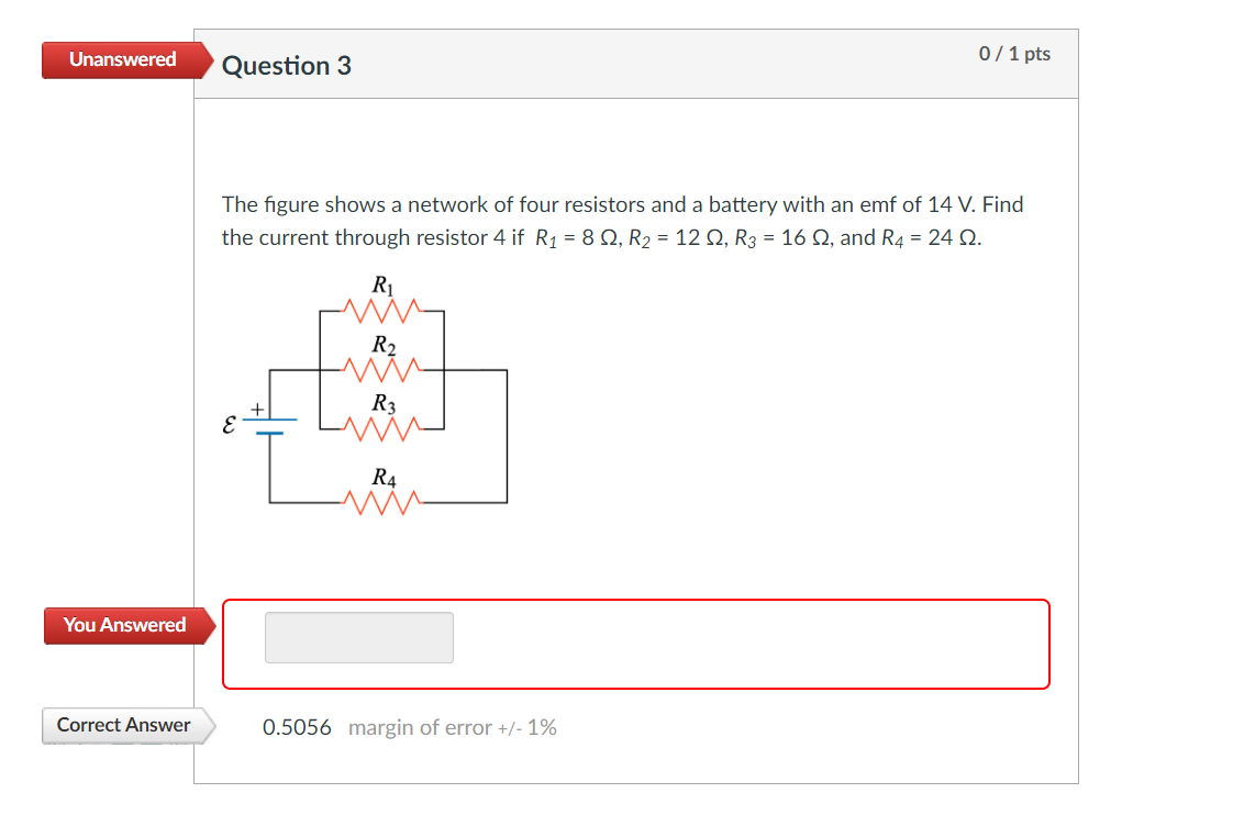 Solved The figure shows a network of four resistors and a | Chegg.com