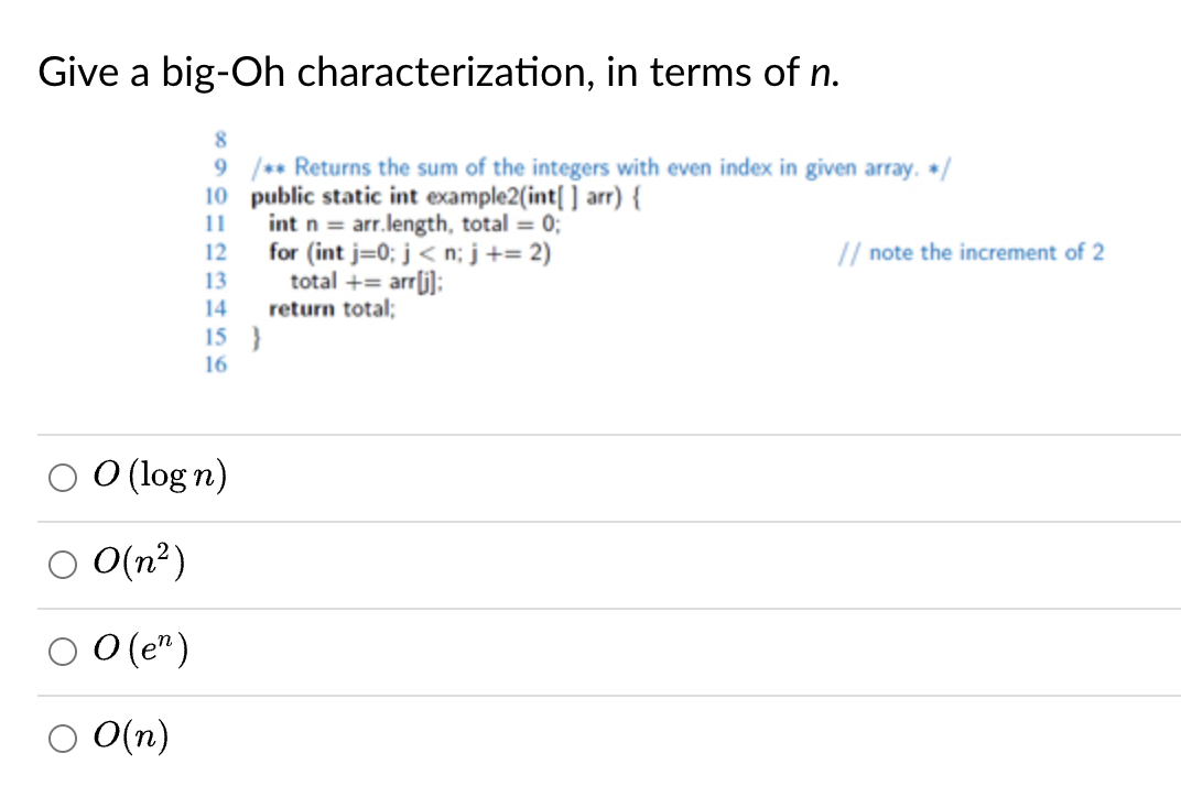 Solved Give a big-Oh characterization, in terms of n. 8 9 | Chegg.com