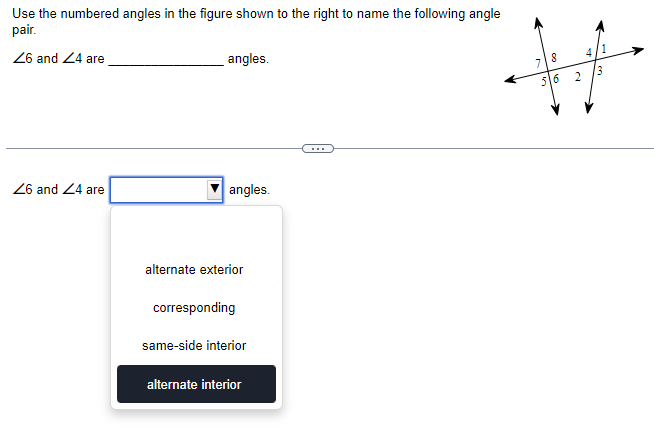 Solved Use the numbered angles in the figure shown to the | Chegg.com