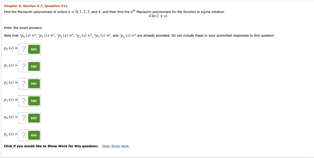 Solved Chapter 9, Section 9.7, Question 021 Find the Taylor | Chegg.com