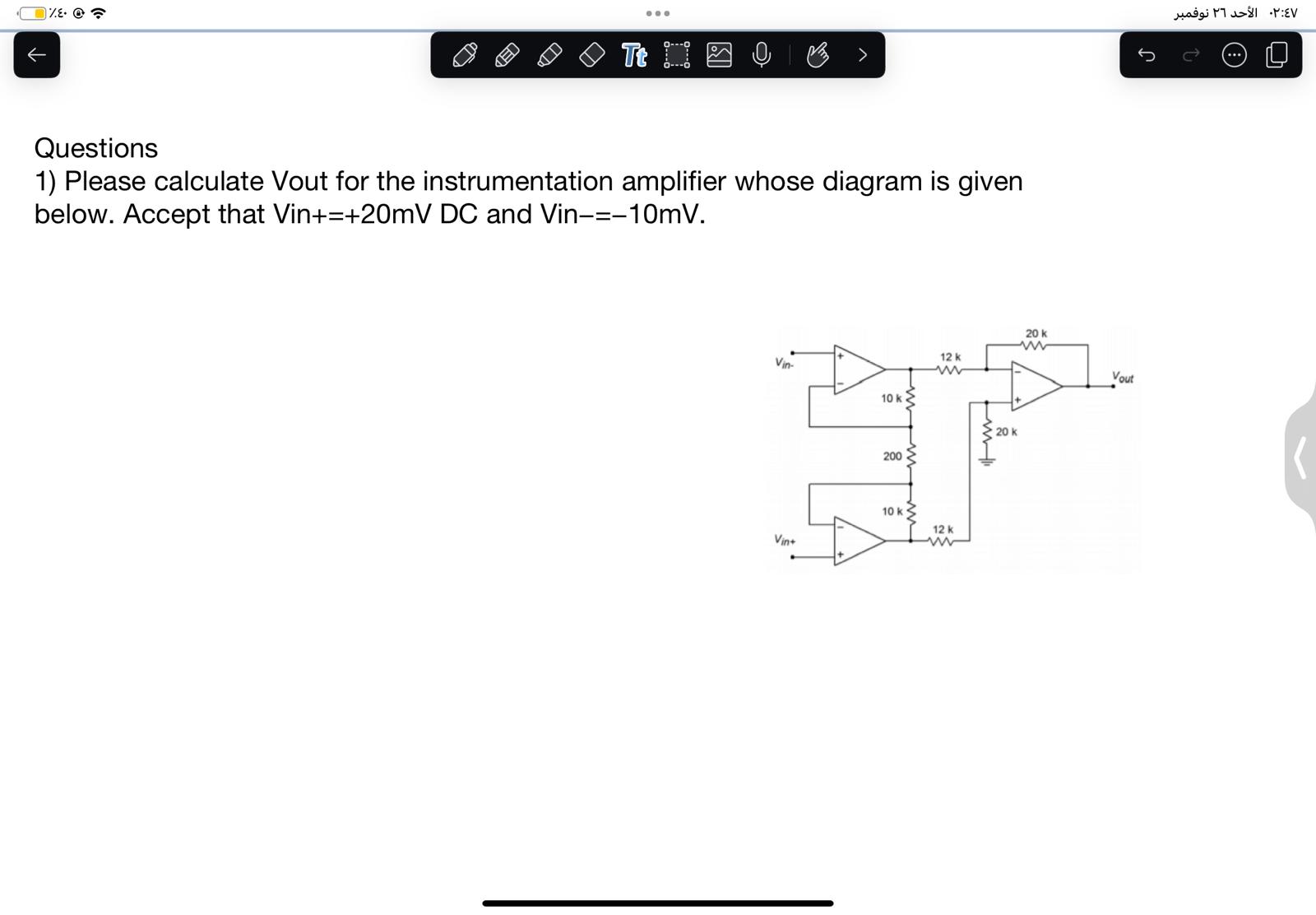 Solved Questions 1) Please calculate Vout for the | Chegg.com