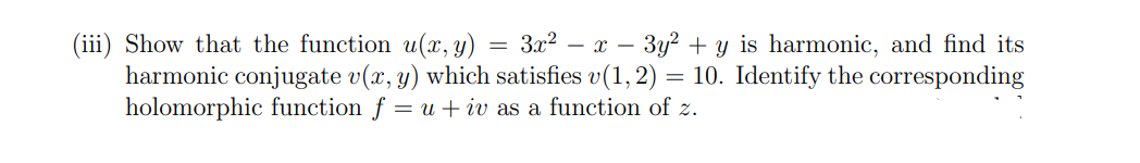 Solved How to dind the corresponding holomorphic function f | Chegg.com
