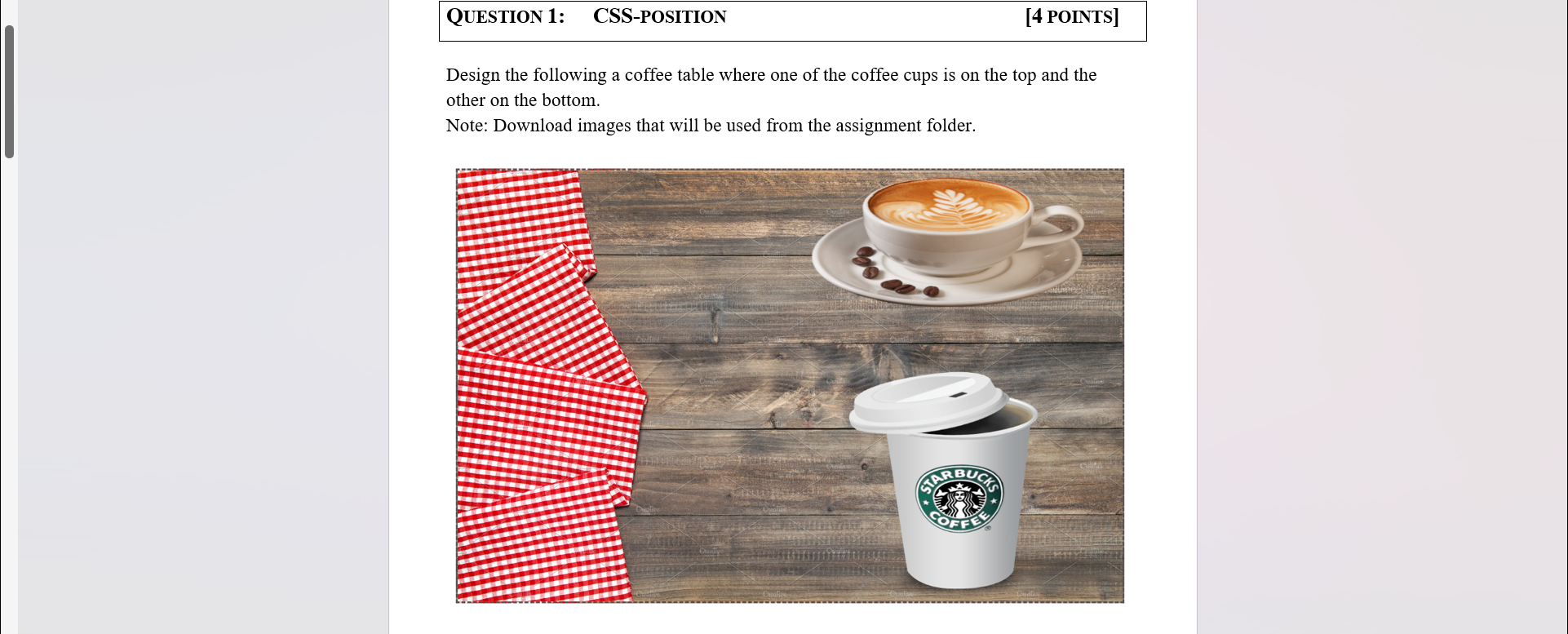 Solved Design the following a coffee table where one of the | Chegg.com