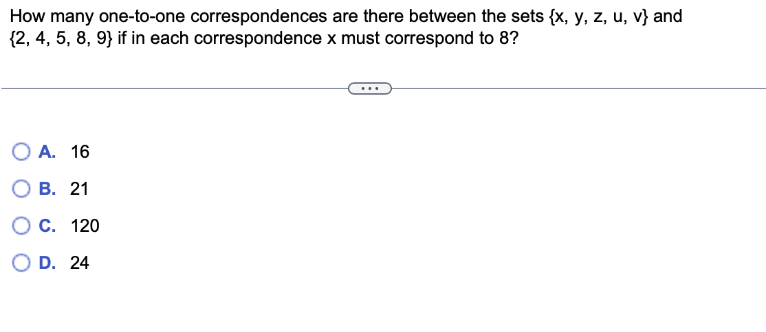 Solved How many one-to-one correspondences are there between | Chegg.com
