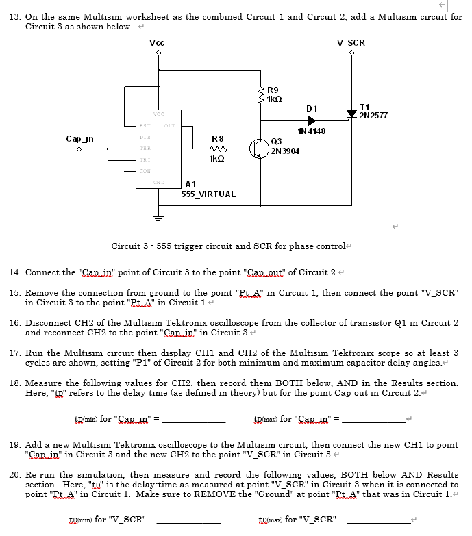 Solved hyristor AC Power Control 1. Construct the Multisim | Chegg.com