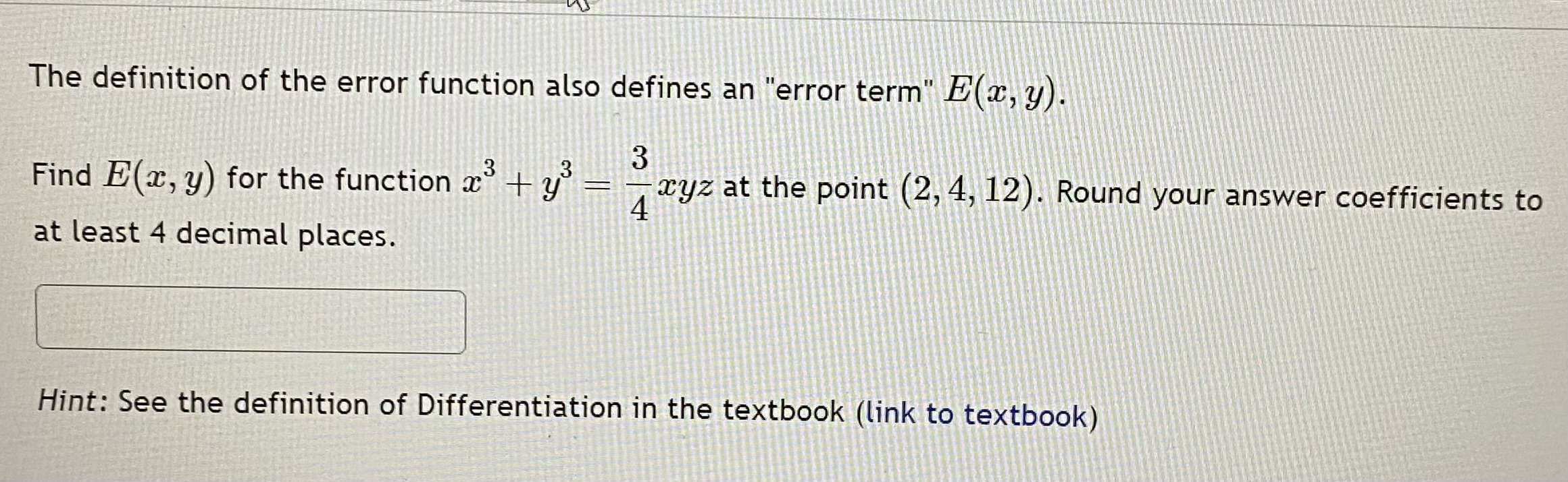 Solved The definition of the error function also defines an | Chegg.com