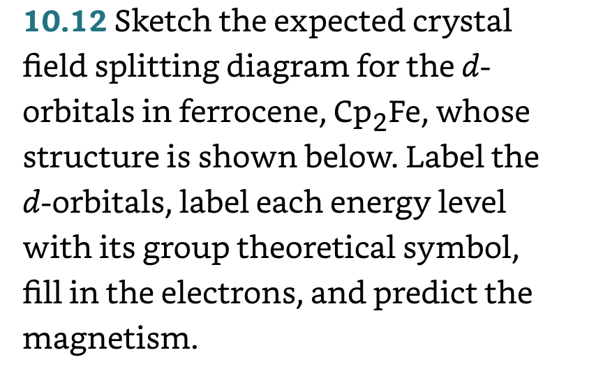 Solved 10.12 Sketch the expected crystal field splitting | Chegg.com