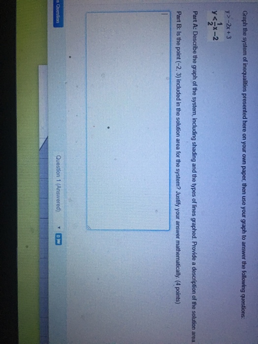 Solved Graph the system of in here on your own paper, then | Chegg.com