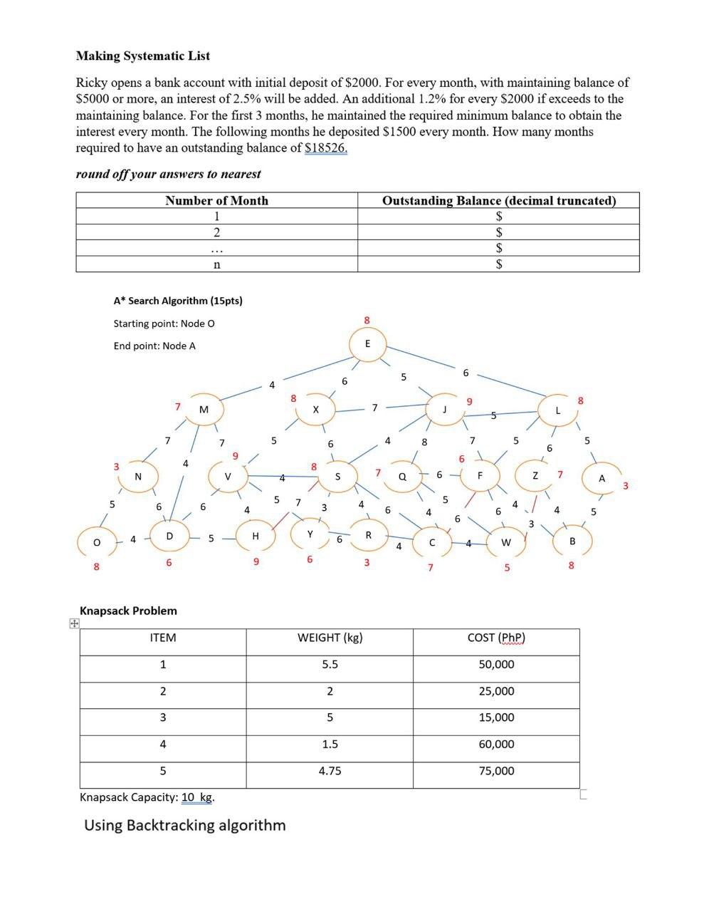 Solved Making Systematic List Ricky opens a bank account | Chegg.com