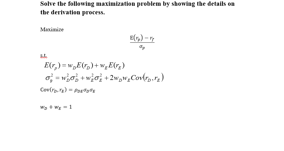 Solved Solve the following maximization problem by showing | Chegg.com